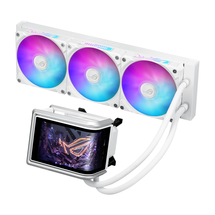 White ROG RYUO IV 360 ARGB AIO Cooler | 6.67" AMOLED | LGA 1851