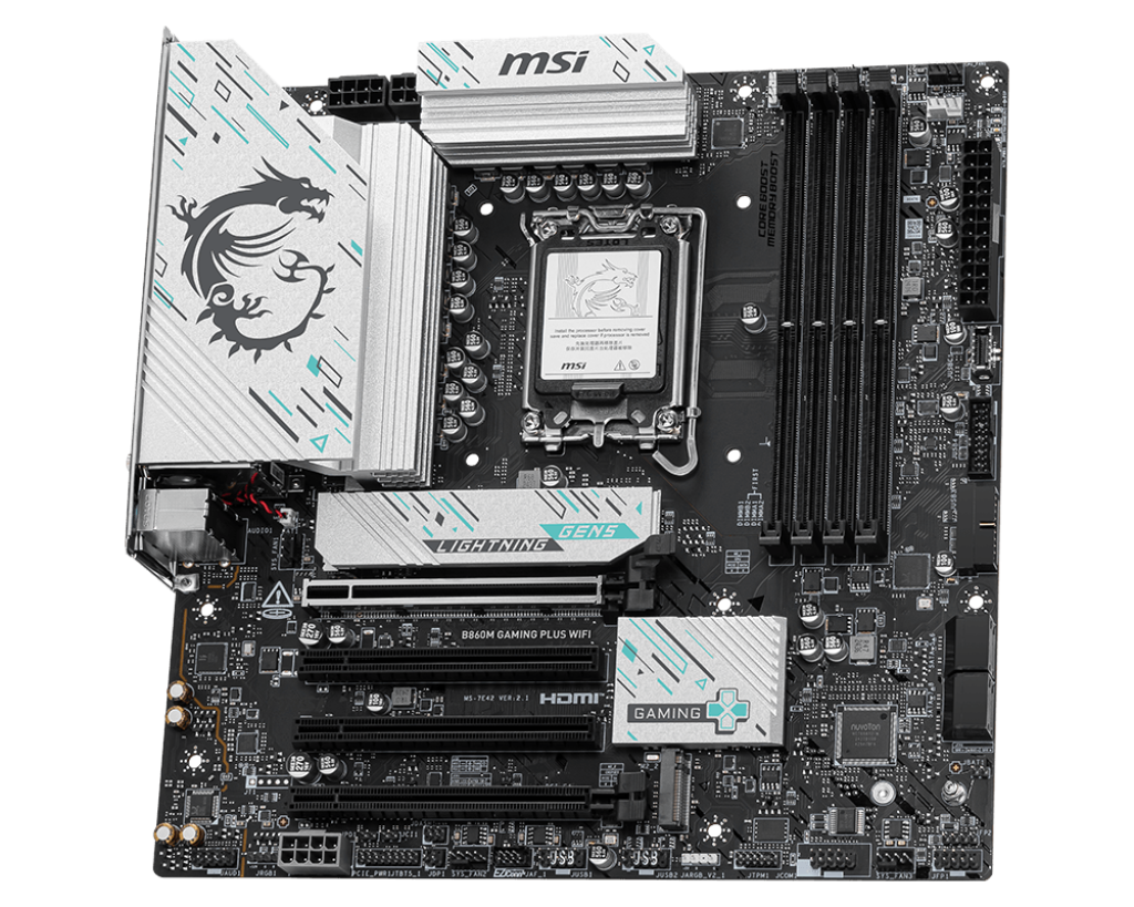 MSI B860M GAMING PLUS WIFI LGA 1851 mATX Motherboard, 5G LAN Wi-Fi 7 ...