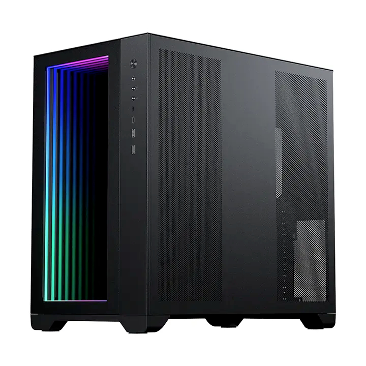 Magnium Gear NEO QUBE 2 Infinity Mirror Black Mid-Tower Case, Dual HDD ...